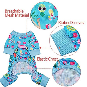 KYEESE Dogs Pajamas for Medium Dogs Lightweight Dog Pjs Dog Onesie Jumpsuit Dog Hair Shedding Cover Dog Clothes Great for Summer