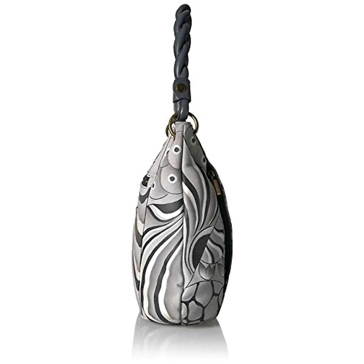 Anna by Anuschka womens genuine Top Handle Handbag, Patchwork Pewter, One Size US