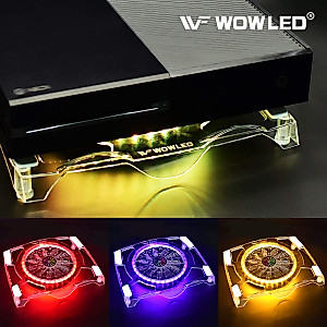 WFPOWER Cooling Fan for PS4, USB RGB LED Backlight, Multi-Color LED Light Cooler Stand, Gaming Mood Lights Pad, Compatible with Xbox, PS4 Pro, PS4 Slim, Consoles, Notebook, Laptop