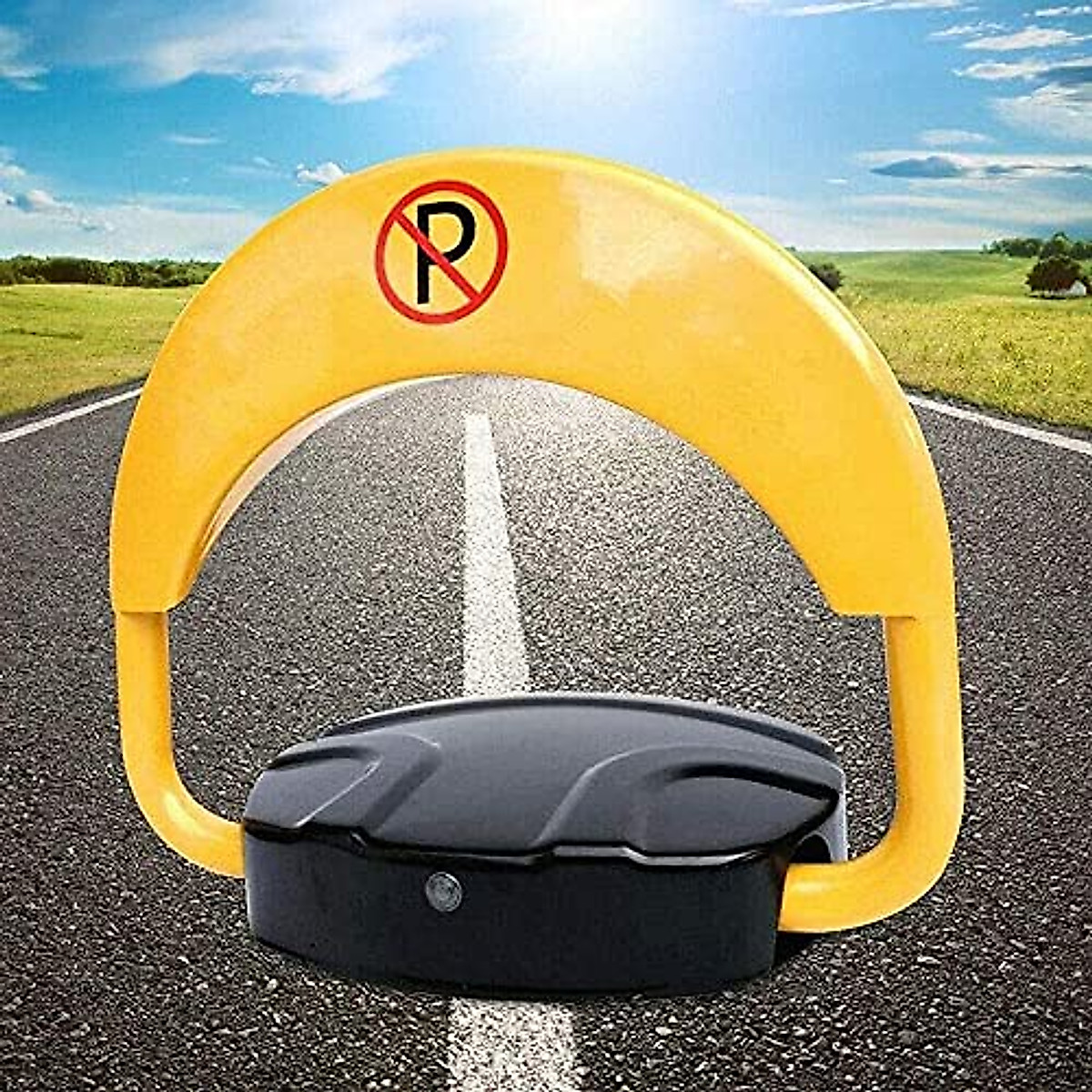 SRVNT Remote Control Electric Parking Locks Parking Piles, Latches Private Guard Your Exclusive Parking Space,Parking Lane Guard Automatically Lock Remote Control Ip67 Waterproof Barrier Bollard.