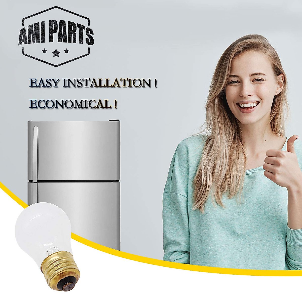 AMI PARTS 8009 Bulb 40w 130v E26 Replacement Light Specially Designed to Withstand Extreme Temperatures Often Used to Light The Inside of Refrigerators and Ranges (2pcs)