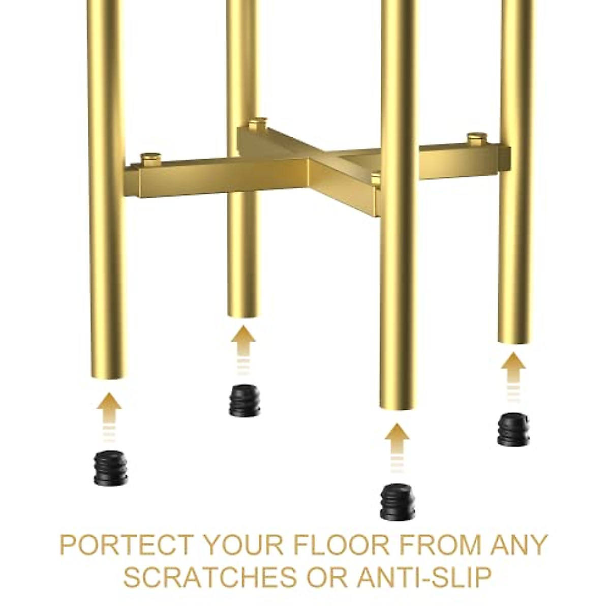 Plant Stand, Metal Plant Stands for Indoor Plants Adjustable for 8 9 10 11 12 inches Pot, Planter Stand Mid Century Stable Stylish Corner Plant Stand for Outdoor, Gold 1Pack, Pot not Included