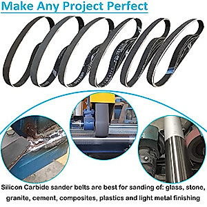Sackorange 24 Pack 1 x 30 Inch High Performance Silicon Carbide Sanding Belts - 4 Pcs Each of 120 240 400 600 800 and 1000 Grits Premium Knife Sharpening Sanding Belts