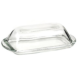Anchor Hocking Glass Butter Dish with Cover, Single, Clear