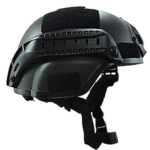 ATAIRSOFT Tactical Airsoft Paintball MICH 2000 Helmet with Side Rail & NVG Mount Black