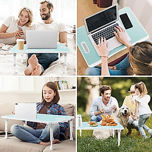 Bed Desk for Laptop, Adjustable Laptop Desk with Foldable Legs Storage Drawer,Lap Desk for Laptop, Portable Lap Desk for Writing Working Reading Eating