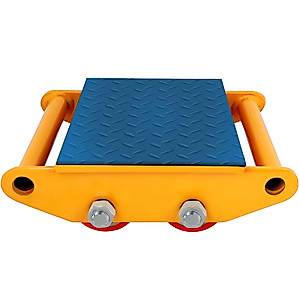 Machinery Skates Heavy Duty 13200LBS/6T Machinery Moving Skates with Non-Slip Cap and 4 PU Wheels Dolly Skates for Heavy Duty Industrial Moving Equipment, Yellow