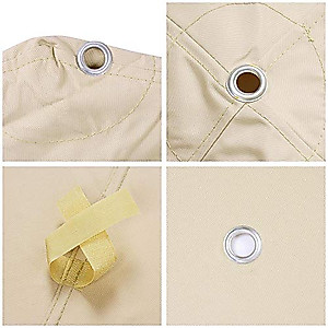 10x10 Ft Waterproof 2-tier Gazebo Canopy Top Replacement Beige Outdoor Garden Structures Yard Patio Cover w/ Mosquito Netting & 16 Grommets for Durable UV Blocking