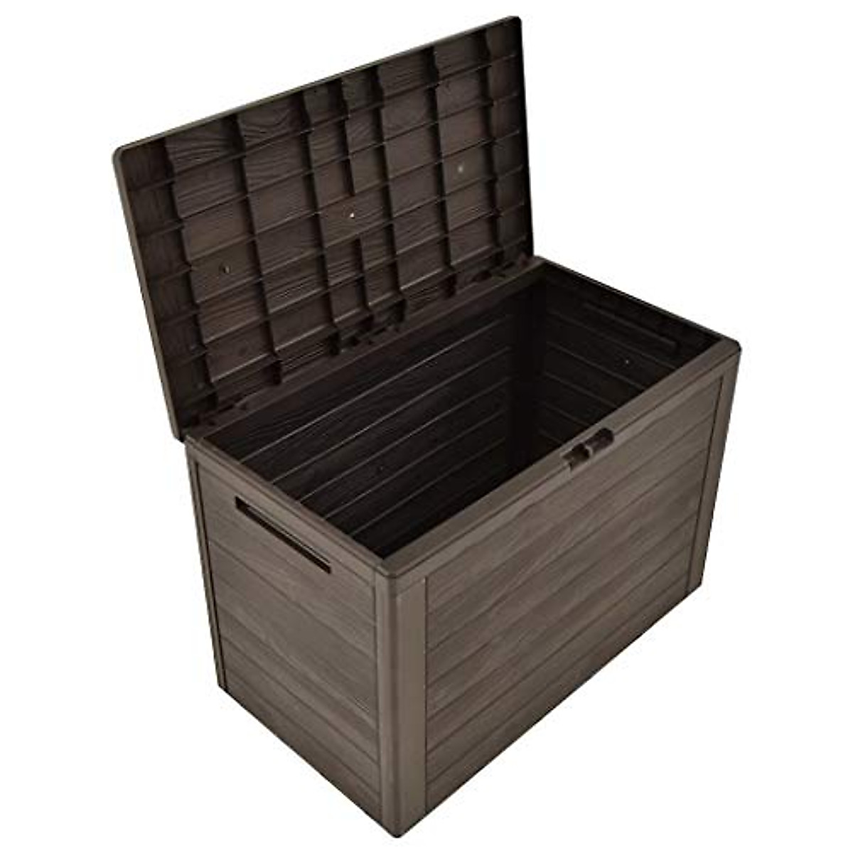 Shoe Rack 111 Gal Garden Storage Deck Box,Plastic Lockable Garden Container Cabinet Toolbox for Patio, Lawn, Poolside, Backyard Outdoor 47.2"x22"x24.8" ( Color : Brown 38.7 X 17.3 X 21.7 Inch )