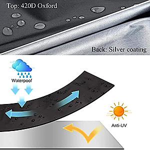 YWBXSHKD 420d Heavy Duty Waterproof Rattan Cube Set Cover with PVC Lining 55x39x29in, Patio Furniture Cover, Designed to Fit Rattan Garden Furniture Cube Set for All Year Round Protection