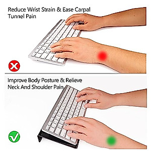 Egchi Computer Keyboard Stand for Desk 78 Keys, 11.8 x 5.1 Inch Keyboard Tray, Black Acrylic Keyboard Riser Lift, Apple Keyboard Holder