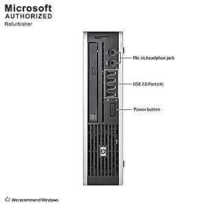 HP Desktop PC Computer USFF Elite 8200, Intel Quad Core i5-2400S up to 3.3GHz, 4G DDR3, 500G, WiFi, BT, VGA, DP, Windows 10 Pro 64 Bit-Multi-Language Supports English/Spanish/French(Renewed)