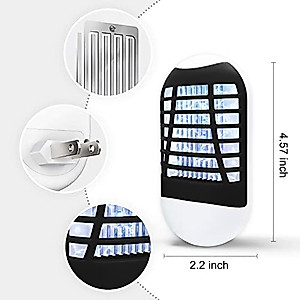 BITSCO 2 Pack Bug Zapper Indoor, Electronic Fly Zapper Lamp for Home, Eliminates Flies Flying Pests Effective Operation, Black