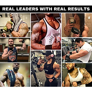 Hustle Athletics Wrist Wraps - USPA Approved Best Weightlifting Support (Professional Competition Grade Wrap) - Brace Your Wrists to Push Heavy, Avoid Injury & Improve Your Workout - for Men & Women