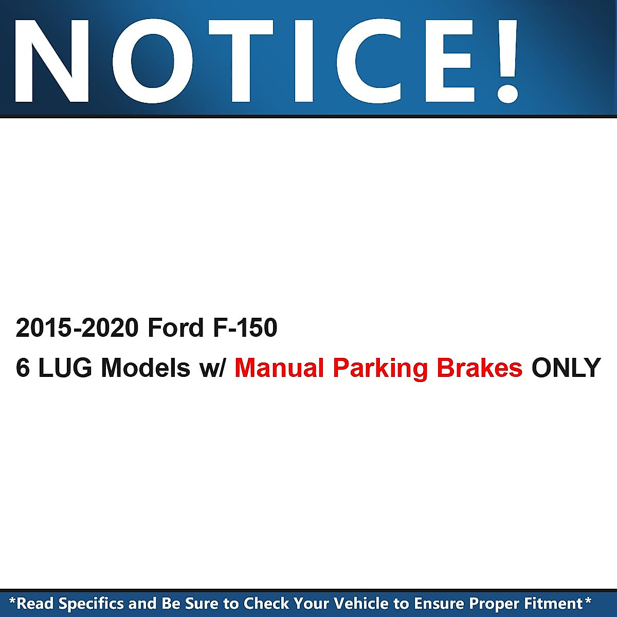 Detroit Axle - Rear Brake Kit for 2012-2020 Ford F-150 Drilled & Slotted 6-Lug Brake Rotors Replacement 2013 2014 2015 2016 2017 2018 2019 Ceramic Brakes Pads [Manual Parking Only]