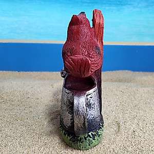 FEIYU BUY Garden Bird Statue Simulation Art Crafts Resin Bird Decorative Figurines Animal Garden Statues Birds Sculpture for Desktop Lawn Bookcase Home Decor (Red)