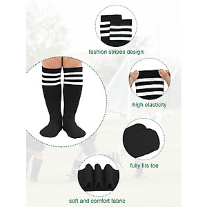 Kids Soccer Socks Toddler Knee High Tube Socks Three Stripes Cotton Uniform Sports Stocking Kids Visor Cap