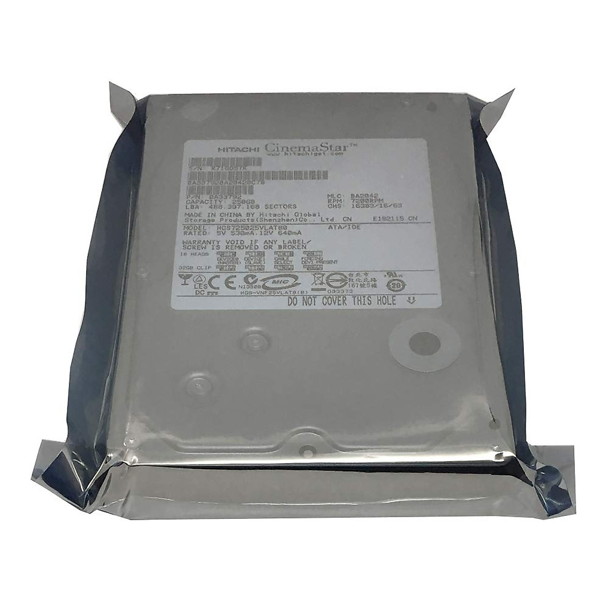 Hitachi HCS725025VLAT80 Cinemaster 7K500 250GB 7200 RPM 8MB Buffer ATA-133 40-pin 3.5 Inch Hard Drive