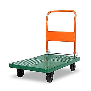 Platform Trucks Flatbed Cart Platform Truck Foldable Moving Hand Truck Rolling Push Cart 360 Degree Wheels Weight for Warehouse Basements Capacity Load 660 lb Push Cart