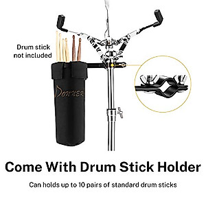 Donner Snare Drum Stand, Concert Snare Drum Stands Adjustable Snare Stand Double Braced with Drumstick Holder Fit for 10''-14'' Dia Drums, Height Range 14.2-22.8 Inches
