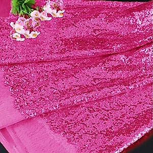 Sequin Fabric by The Yard Fuchsia Sequin Material for Sewing Little Mermaid Fabric Flip Sequins Fabric Hot Pink Payette Sequin Fabric Sequin Fabric Backdrop (1 Yard, Fuchsia)