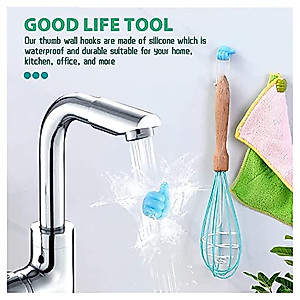 Dverrtuy Self-Adhesive Thumb Hooks, 16pcs Creative Silicone Thumb Wall Hooks Key Toothbrush Thumb Hook Holder for Data Cable Headphones Home Office Wall Storage Multifunctional Nail Free