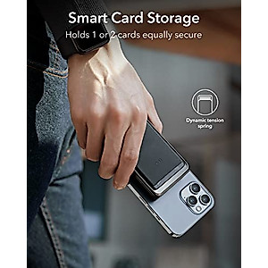 ESR 5,000mAh Wireless Power Bank Wallet with USB-C Cable (HaloLock), Compatible with MagSafe Battery Pack, Wireless Portable Charger, Magnetic Wallet for iPhone 15/14/13/12 (Except 13/12 Mini), Black