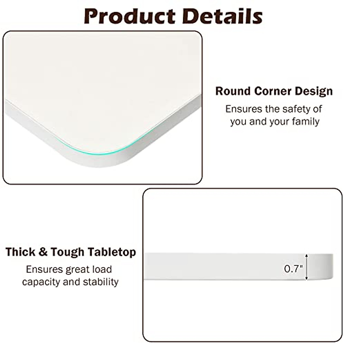 Tangkula 55 x 28 Inches Universal Relevance Table Top, Solid 1 Piece Wooden Desktop for Height Adjustable Electric Standing Desk Frame, Rectangular Countertop for Stand Up Desk (White)