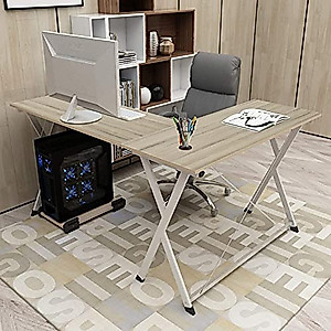 Kaboon 55x28 Desk Table Top, One Piece Wood Tabletop for Home and Office Desk, Double Desk, L Desk DIY(27.5" D x 55" W, Light Oak Desktop Only)
