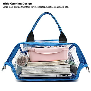 Yusudan Heavy Duty Clear Backpack for Men Women, School Bag Bookbag PVC Plastic Transparent Backpacks for Boys Girls (Blue)