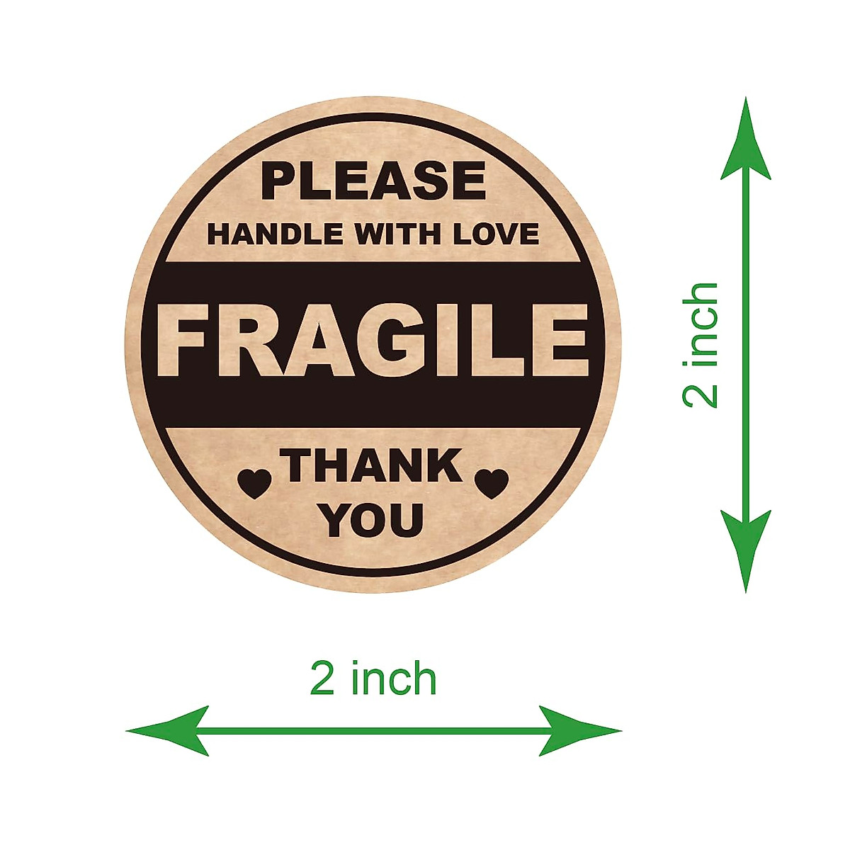 2 inch 300 PCS Fragile Stickers for Shipping Please Handle with Love and Thank You Waterproof Stickers