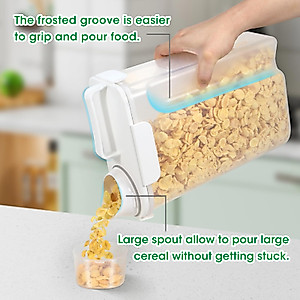 TBMax Airtight Rice Container 8 Lbs -10 Lbs, Cereal Container Dispenser, Pet Cat Dog Food Storage Container, Plastic Kitchen Pantry Food Storage Container with Cup -White