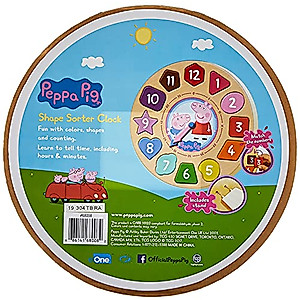 Peppa Pig Shape Sorter Clock Puzzle for 36 months to 48 months, 14Pieces (12Piece numbers + Clock + Stand )