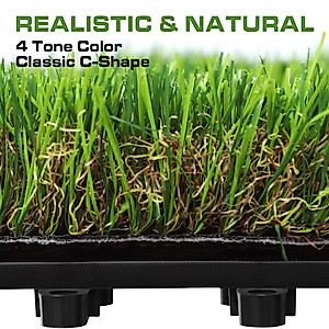 XLX TURF Interlocking 12" x 12" Artificial Grass Turf Tiles 9 Pack, Fake Grass Carpet for Patio, Balcony, Deck, Flooring, Backyard, Indoor Outdoor Lawn Decor, Dogs Area Grass Mat