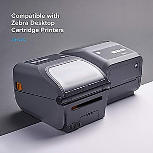 Zebra Technologies 02000CT11007 Wax Ribbon Roll for ZD420 Thermal Transfer Printer, 4.33" Width x 244' Length