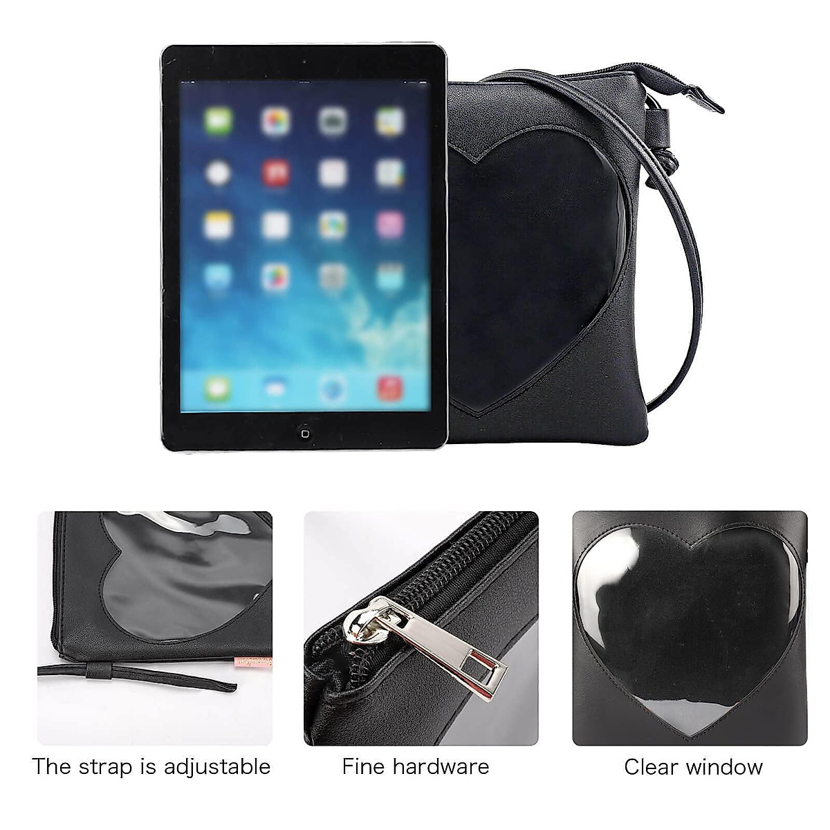 STEAMEDBUN Ita Bag Crossbody Heart Shaped Small Ita Purse Pin Bag for Anime