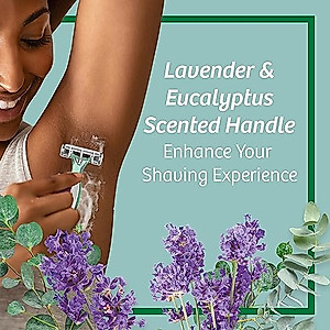 BIC Soleil Escape Women's Disposable Razor 3 Blade Set, Moisture Strip With Almond Oil, Lavender and Eucalyptus Scented Handles, Includes Bonus Caramel Apple, 8 Razors