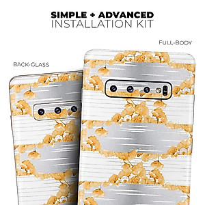 DesignSkinz Karamfila Yellow & Gray Floral V4 Protective Vinyl Decal Wrap Skin Cover Compatible with The Samsung Galaxy S20 (Screen Trim & Back Glass Skin)