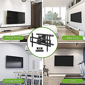 USX MOUNT UL Listed TV Wall Mount for 42"-80" TVS, Fits 16" 18" or 24" Studs, Full Motion Bracket Tilt Swivel Extension with Dual Articulating Arms, Max VESA 600x400mm, Load 110lbs