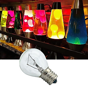 Lava Lamp Bulb, 6 Pack 25 Watt Lava Lamp Light Bulb, S11 E17 Base 120 Volt Lava Lamp Replacement Bulb for 14.5 Inch Glitter and Lava Lamps - Dimmable - Warm White