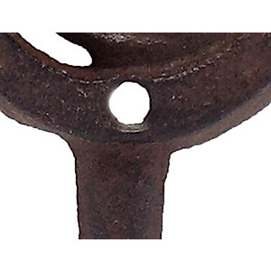 Rustic Heavy Duty Cast Iron Horse Shoe Wall Hooks, Set of 2, 5 Inch