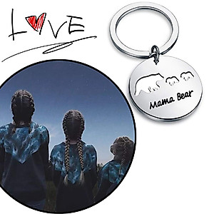 Zuo Bao Sweet Mama and Baby Bear Keychain Mother Daughter Jewelry for Bonus Mom (2 cub Keychain)
