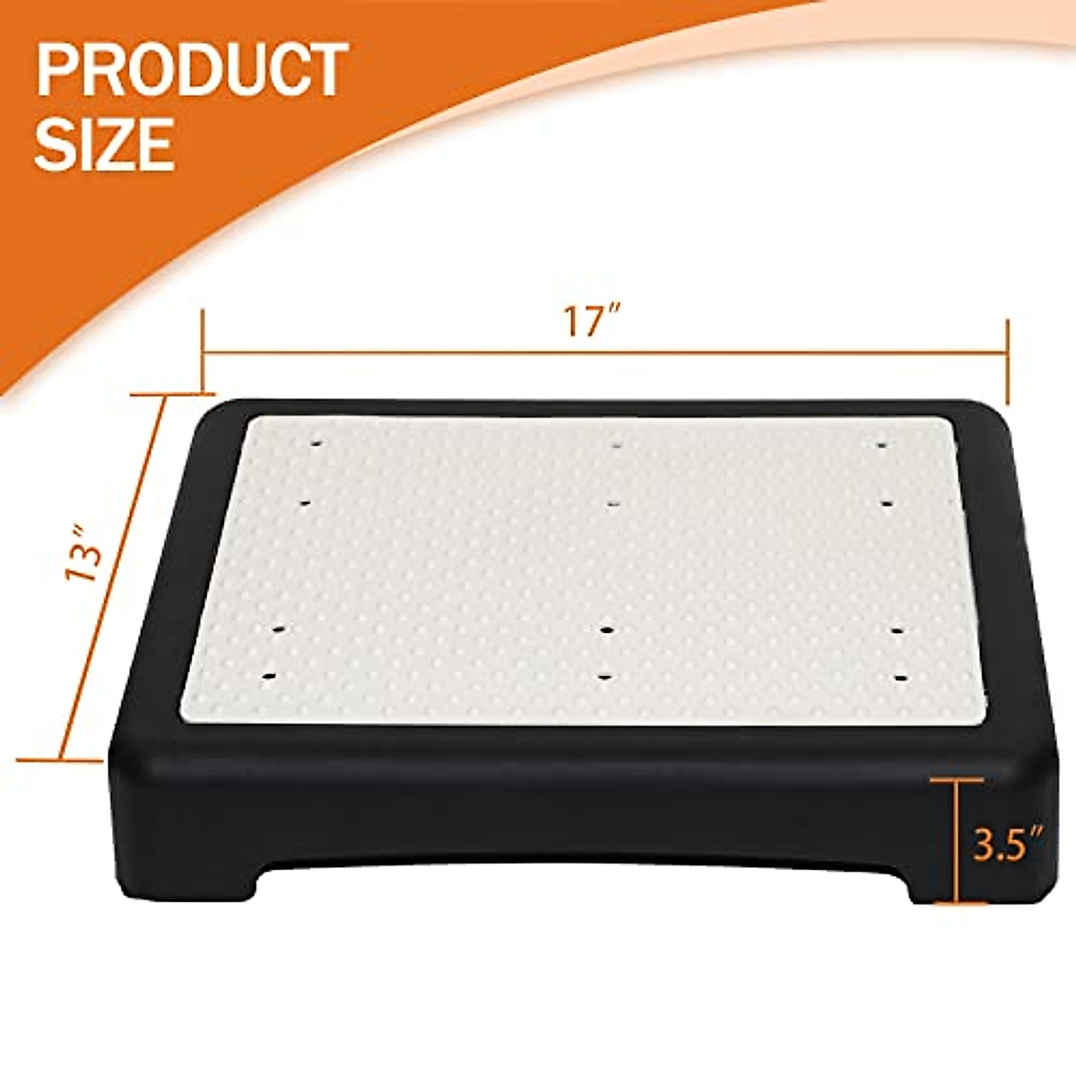 Half Step Stool, Heavy Duty Step Platform with Non-Slip Surface 440 Lbs Load Capacity, Mobility Step Stools for Adults & Elderly Seniors Indoor and Outdoor Use, Medium Size