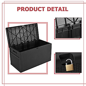 Patio Deck Box, Resin Storage Box for Outdoor Patios, Garden Tools Storage, 120 Gallons (Black)