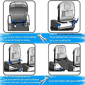 Airplane Footrest for Kids,Travel Airplane Toddler Bed,Portable Toddler Bed for Travel,Travel Foot Rest for Airplane Flights,Travel Seat Cushion for Airplane,Airplane Seat Extender for Kids (Black)