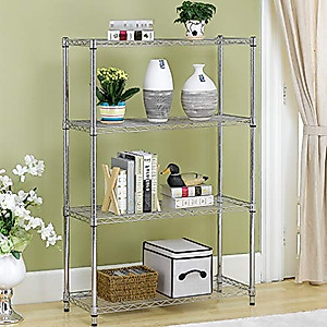 Wire Shelving Unit Heavy Duty Height Adjustable NSF Certification Utility Rolling Steel Commercial Grade for Kitchen Bathroom Office (Chorme, 36" Lx14 Wx54 H)