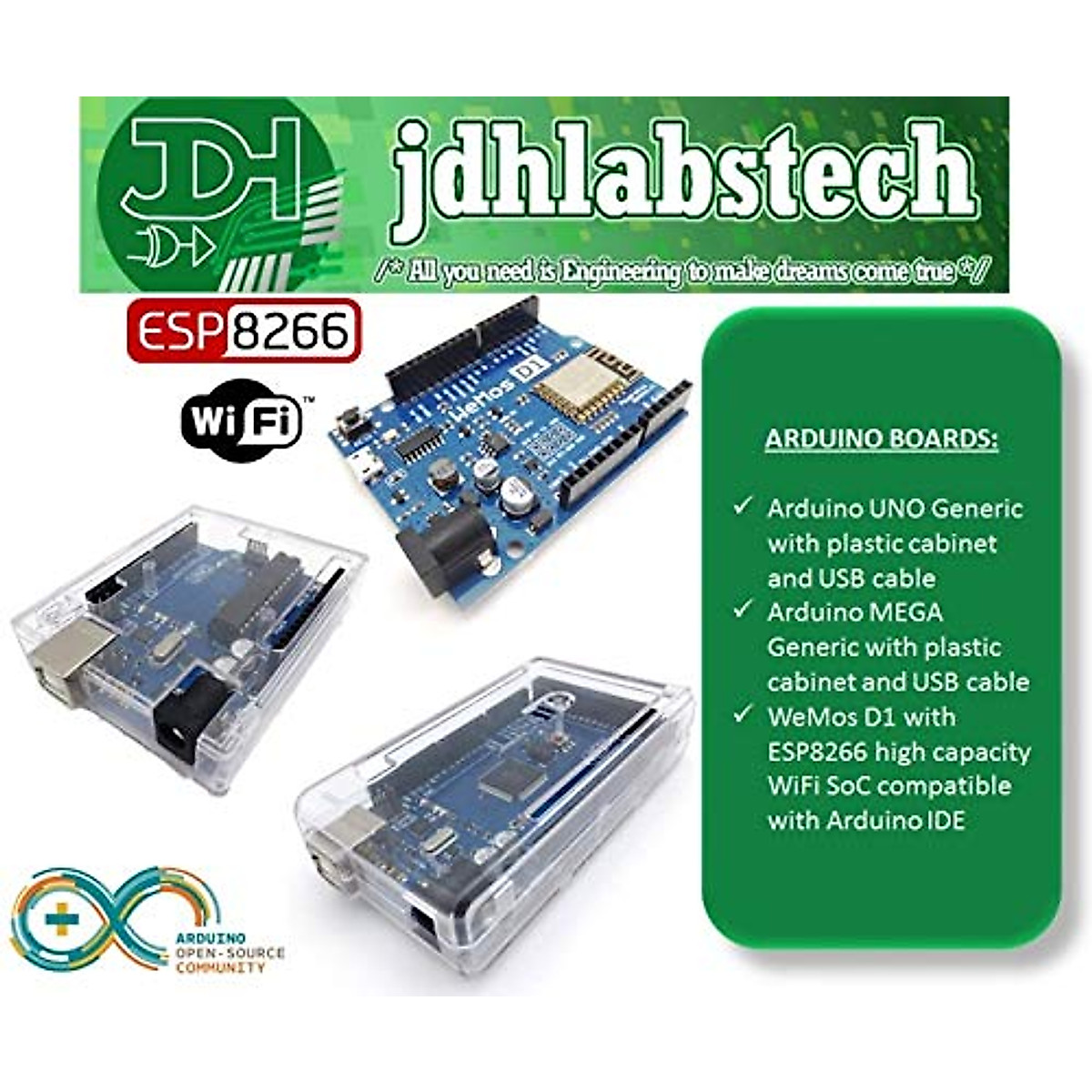 JDH Labs Tech Open Source Shields Super kit for UNO, MEGA