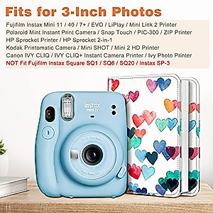 Fintie Mini Photo Album for 3-Inch Film - 104 Pockets Album for Fujifilm Instax Mini 11/12/40/EVO Instant Camera & Mini Link 2 Printer, Raining Hearts