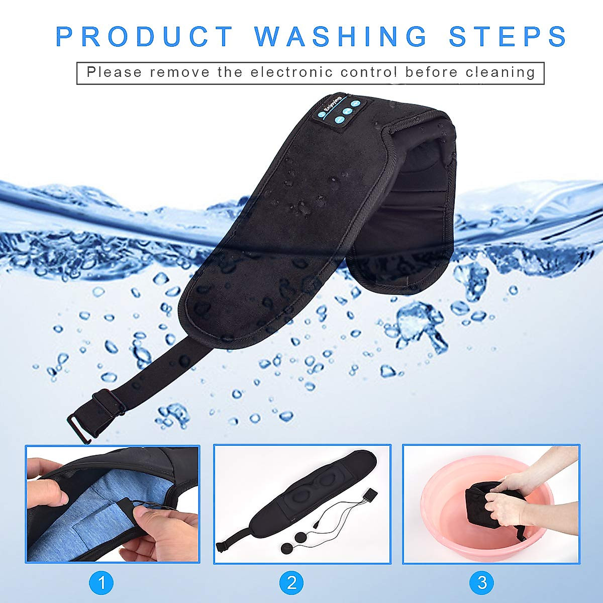 Sleep Headphones, Update Wireless 3D Eye Mask with Ultra-Thin HD Stereo Speakers for Side Sleepers, Air Travel, Meditation and Relaxation Black