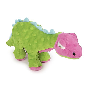 goDog Dinos Spike Squeaky Plush Dog Toy, Chew Guard Technology - Green, Small